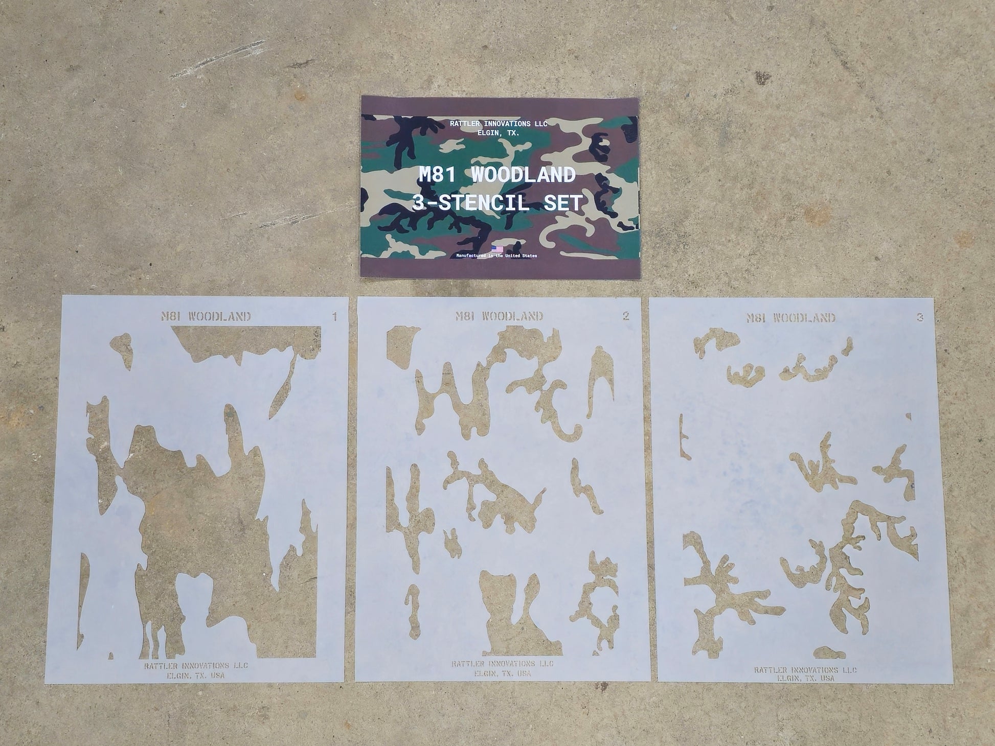 M81 Woodland 3-Stencil Set (BACKORDER W/ STENCIL EDITS) – Rattler ...
